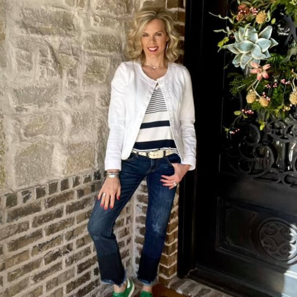 CAbi | Tops | Cabi 5925 Sailor Tee Spring 22 Medium Euc | Poshmark